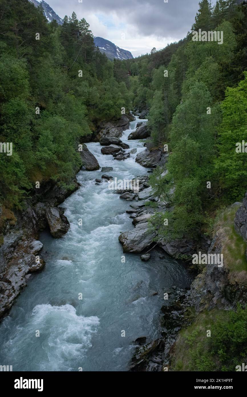 Wonderful landscapes in Norway. Innlandet. Beautiful scenery of Leira ...