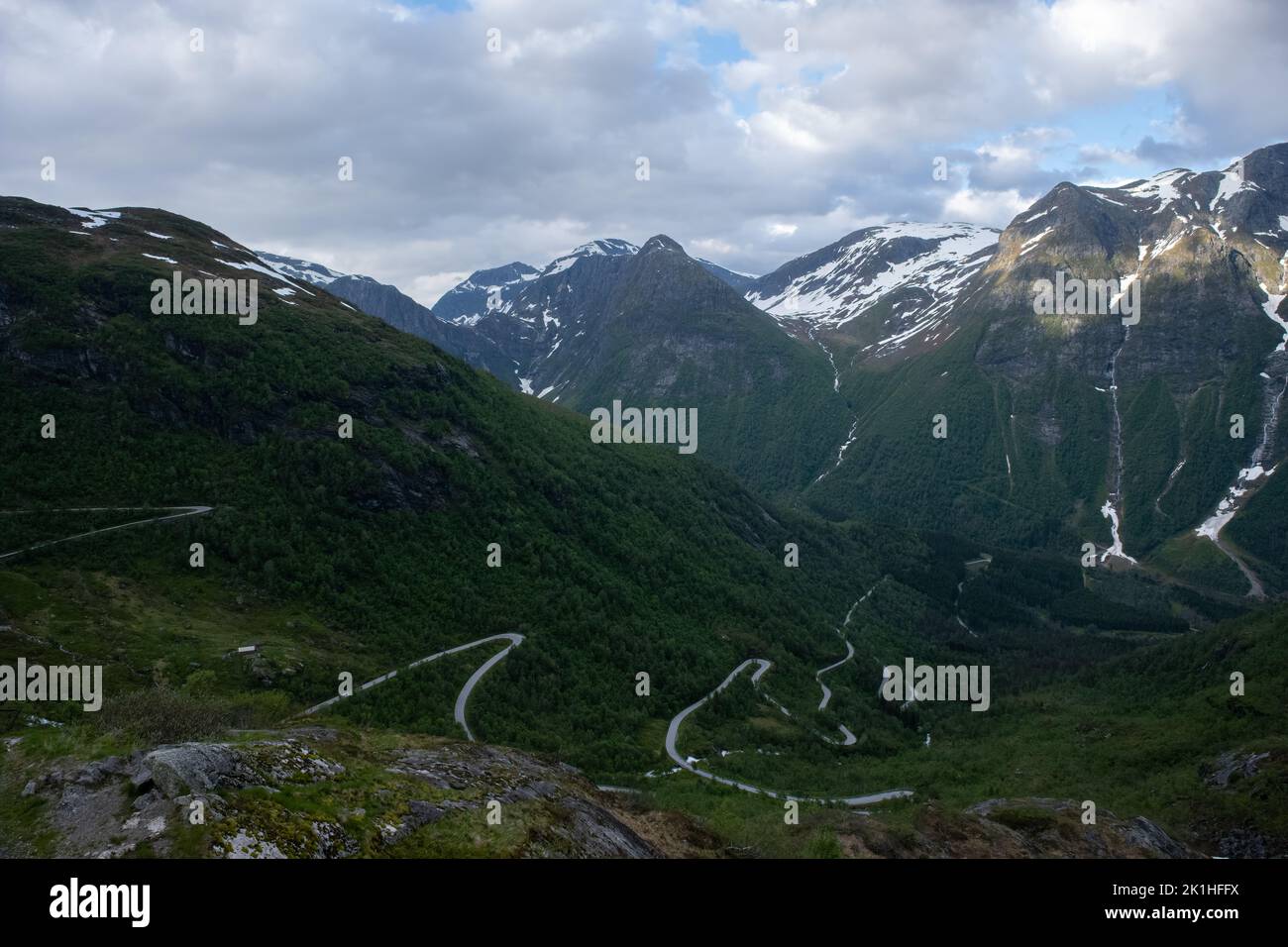 Wonderful landscapes in Norway. Vestland. Beautiful scenery of winding ...