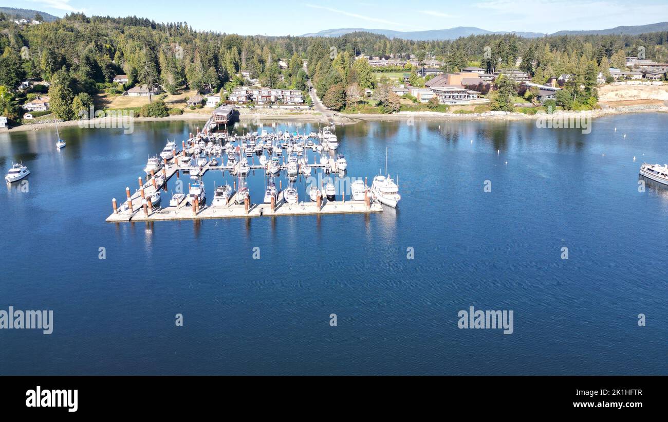 A view of Mill Bay Marina, Mill Bay. BC, Canada from the air Stock ...