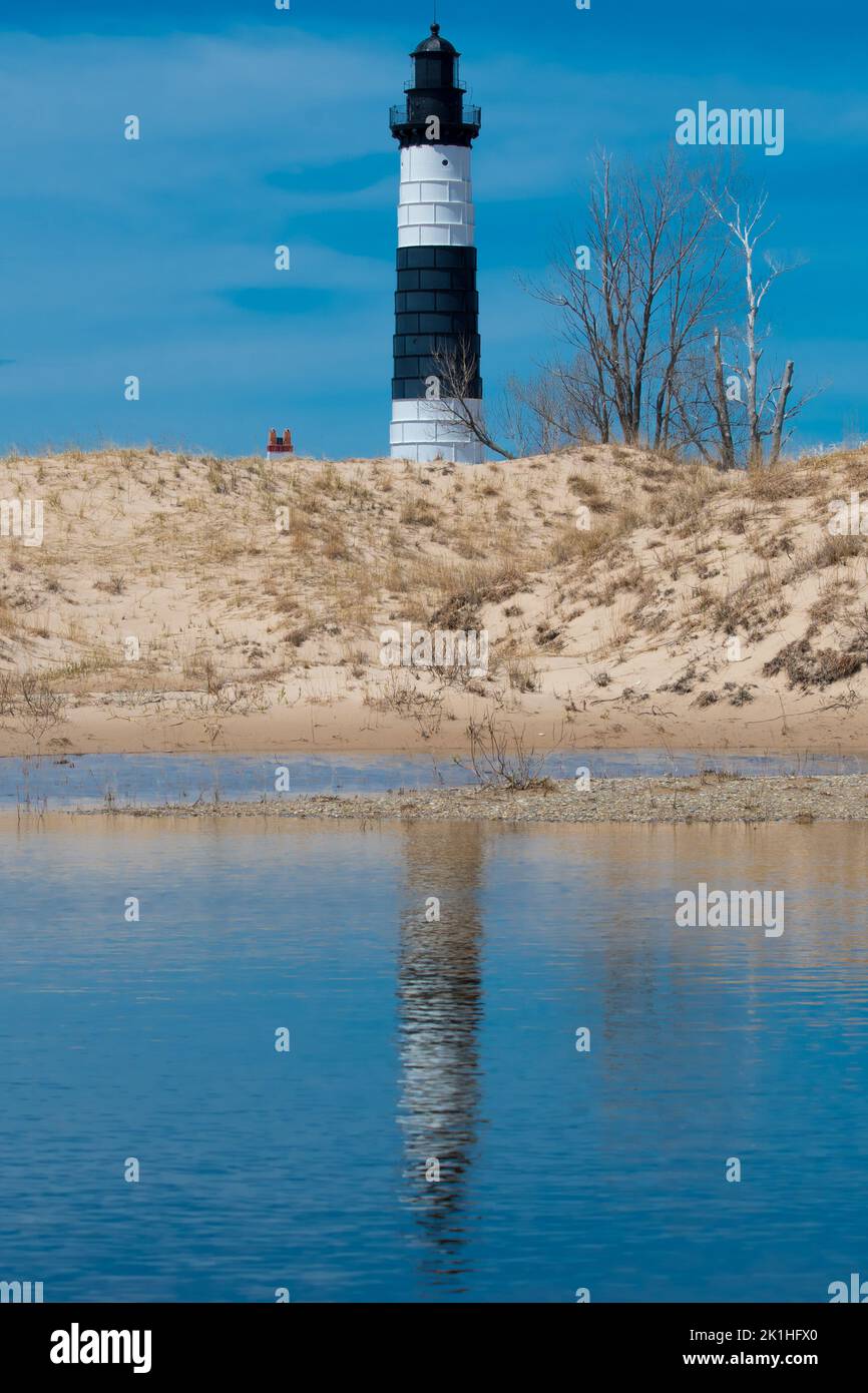 The Big Point Sable lighthouse north of Ludington, Michigan Stock Photo ...