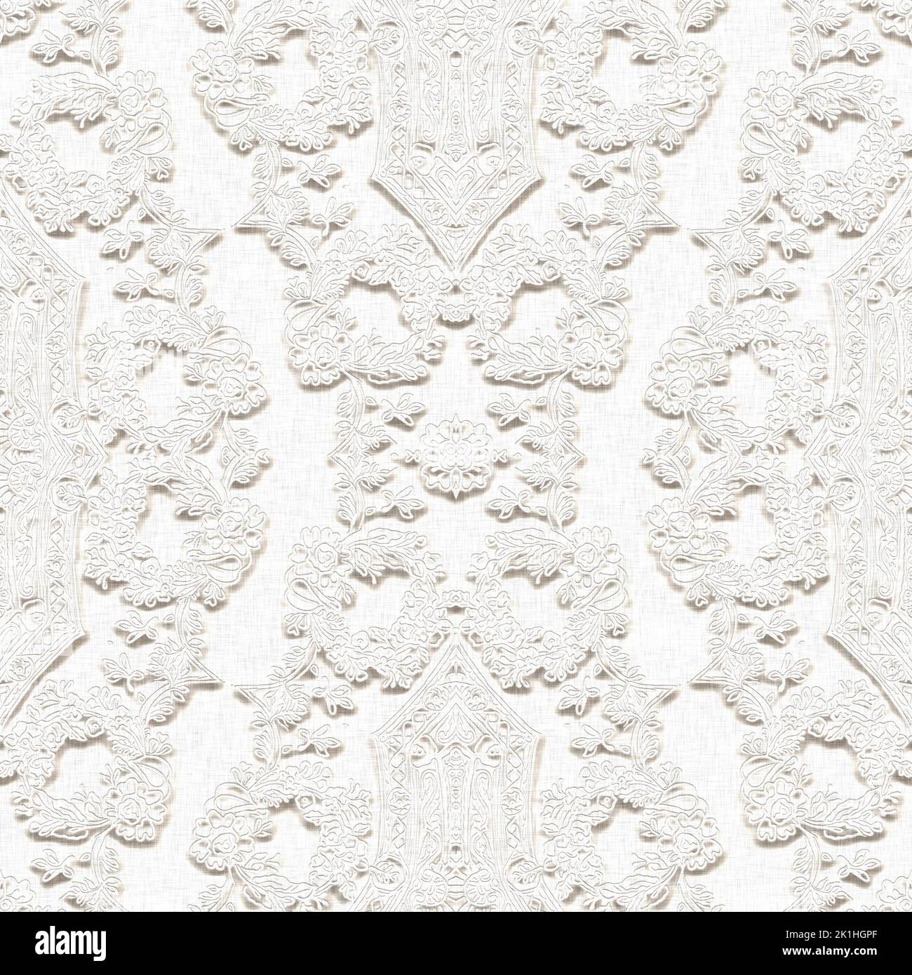 White on White linen lace effect background. Minimal stylish wedding ...
