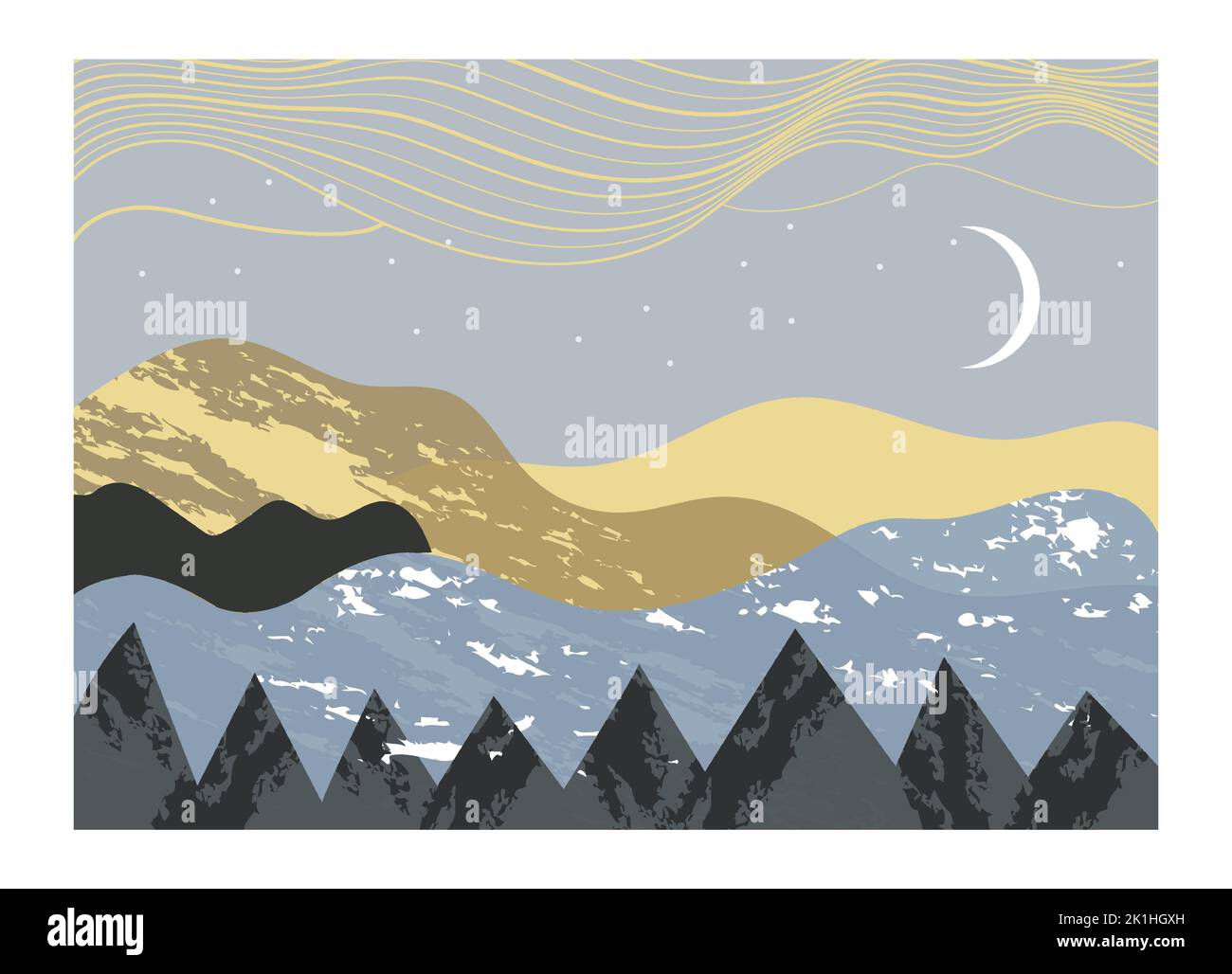 Mountain landscape view sharp Stock Vector Images - Alamy
