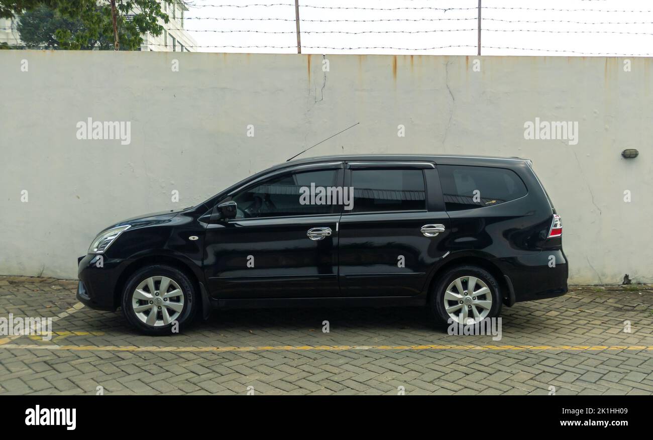 September 2022,jakarta Indonesia,a black minibus parked in the parking ...