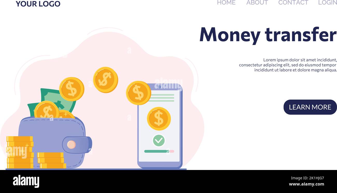 Money transfer online. Cash goes to the account, transaction using a ...