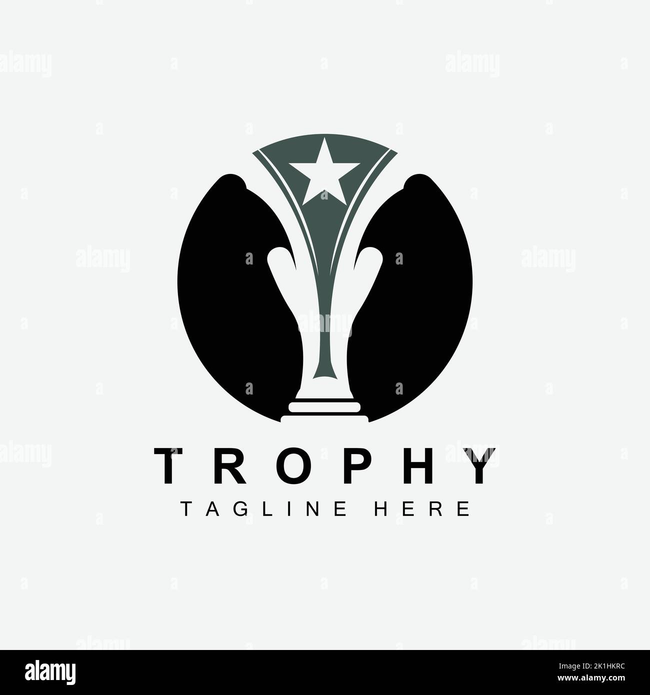 Trophy Logo Design, Award Winner Championship Trophy Vector, Success ...