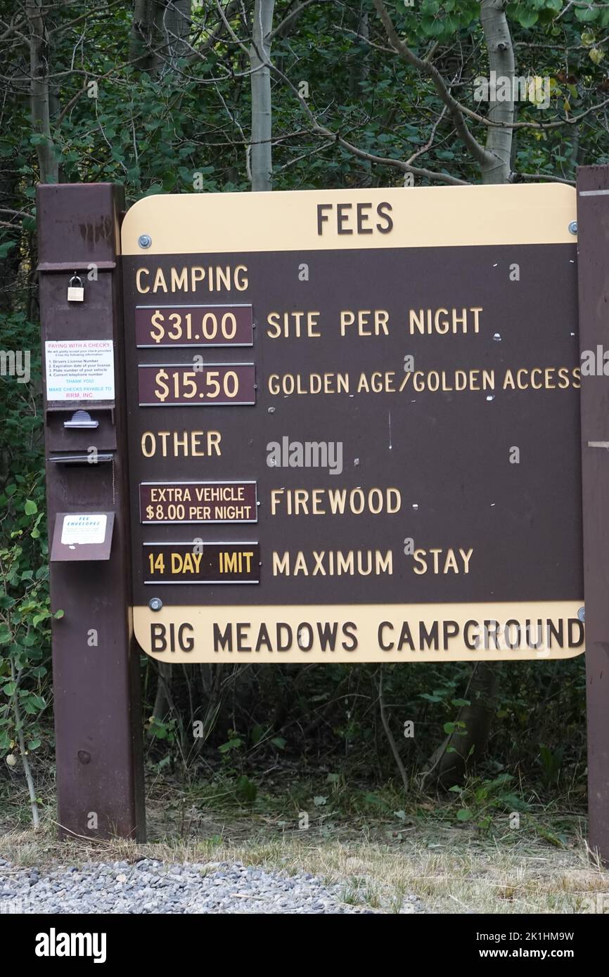 Big Meadow Campground Inyo National Forest fees sign Eastern sierra ...