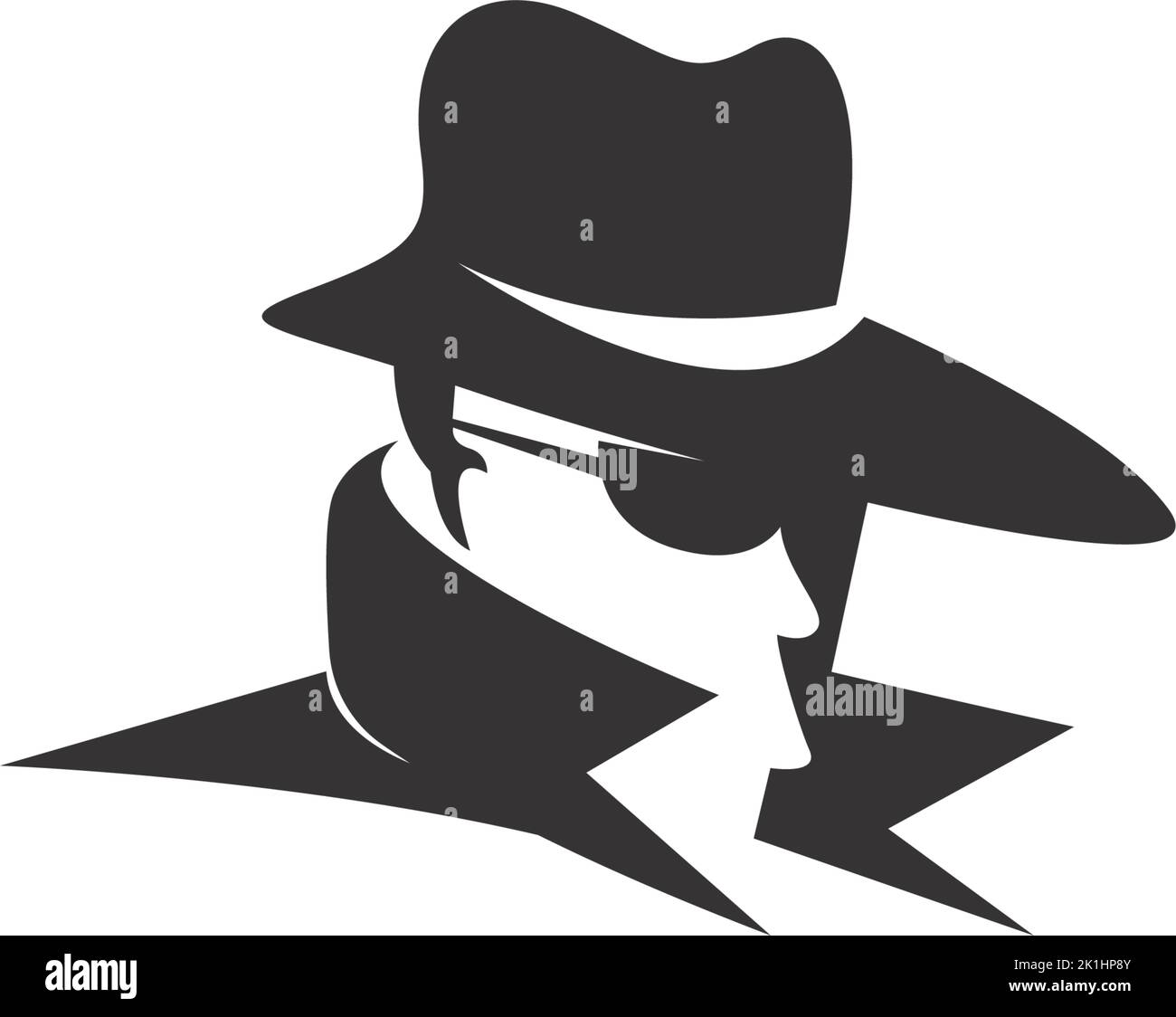 Secret agent icon logo design illustration template Stock Vector Image ...