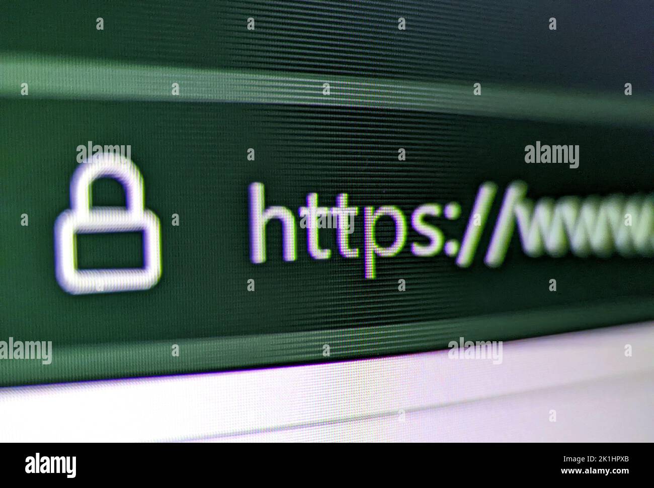 Closeup pixelated view of an internet browser with a security lock and ...
