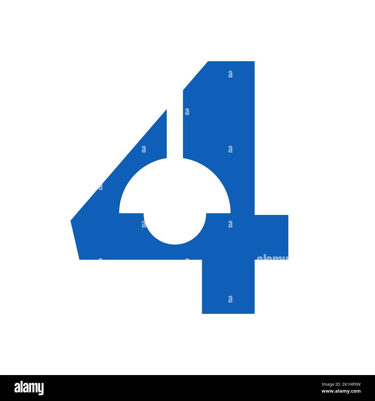 Letter 4 Lamp Logo Combined With Hanging Lamp Vector Template Stock ...