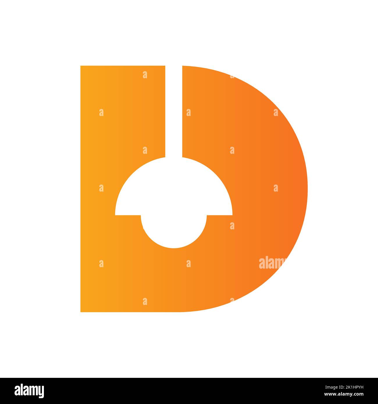 Letter D Lamp Logo Combined With Hanging Lamp Vector Template Stock ...