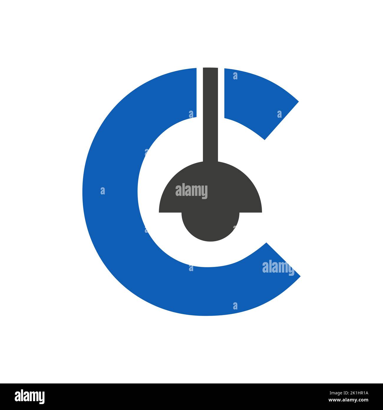 Letter C Lamp Logo Combined With Hanging Lamp Vector Template Stock ...