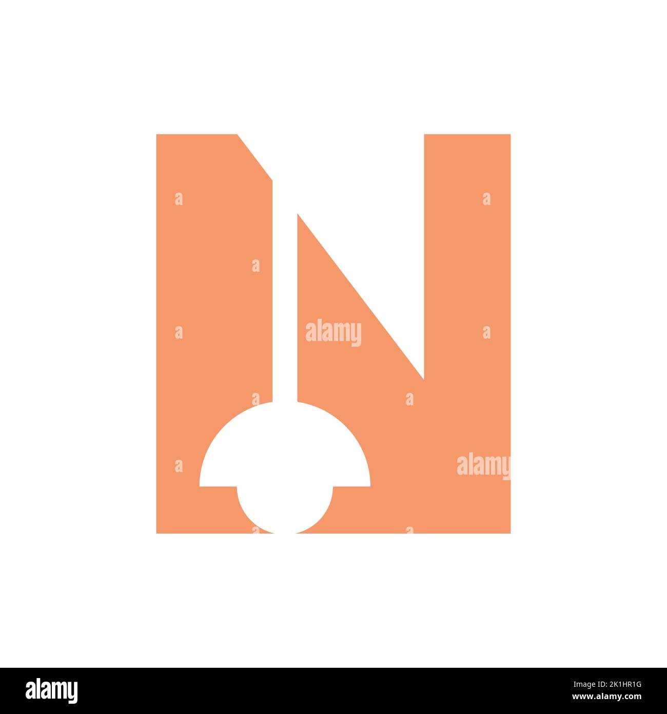 Letter N Lamp Logo Combined With Hanging Lamp Vector Template Stock ...
