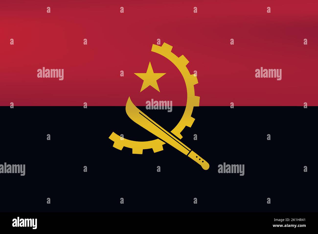 Flag of Angola. Angolan national symbol in official colors. Template ...