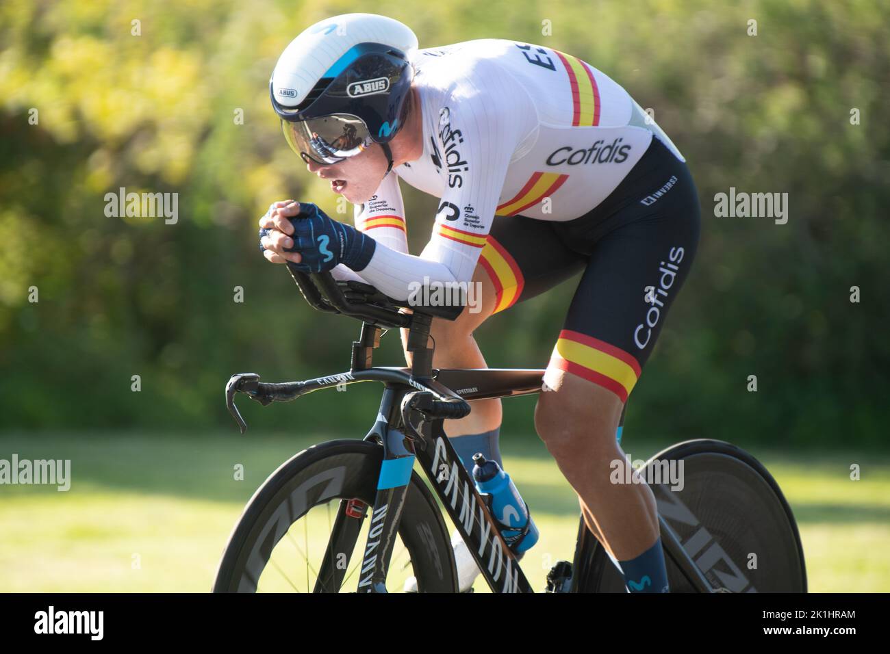 Spanish cyclist Oier Lazkano Lopez during the elite men's individual ...