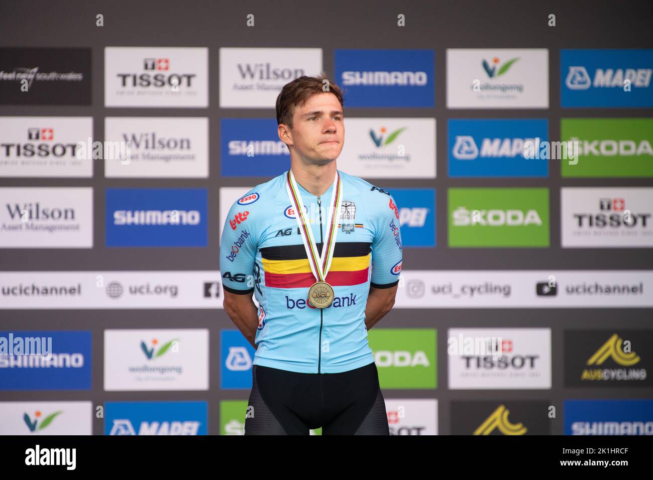 Remco Evenepoel of Belgium, bronze medalist in the elite men's ...