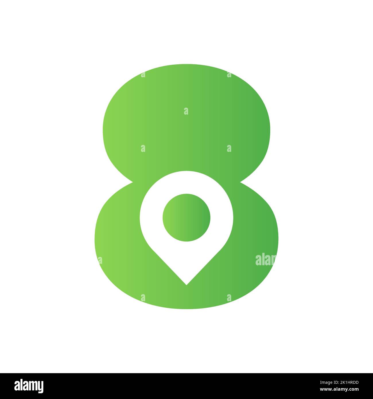 Letter 8 Location Logo Design Sign. Location Icon Concept With Alphabet ...