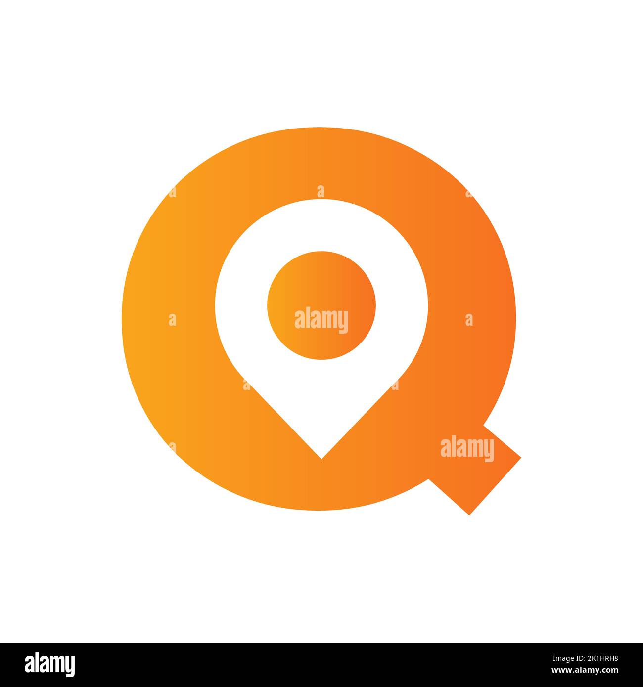 Letter Q Location Logo Design Sign. Location Icon Concept With Alphabet ...