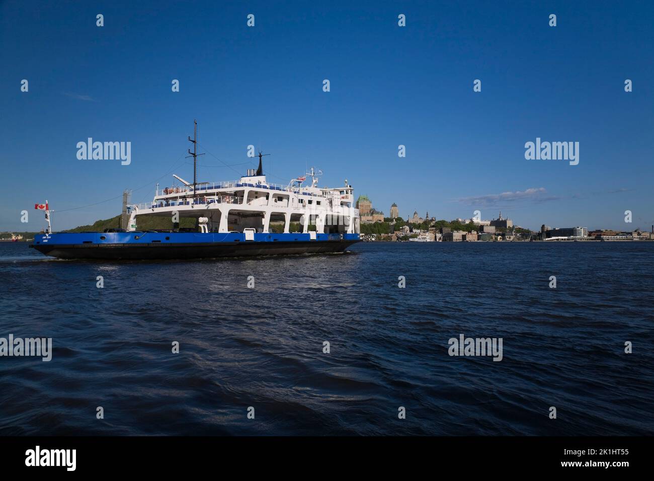 Lomer Gouin Ferry boat crossing the Saint-Lawrence river between Levis ...