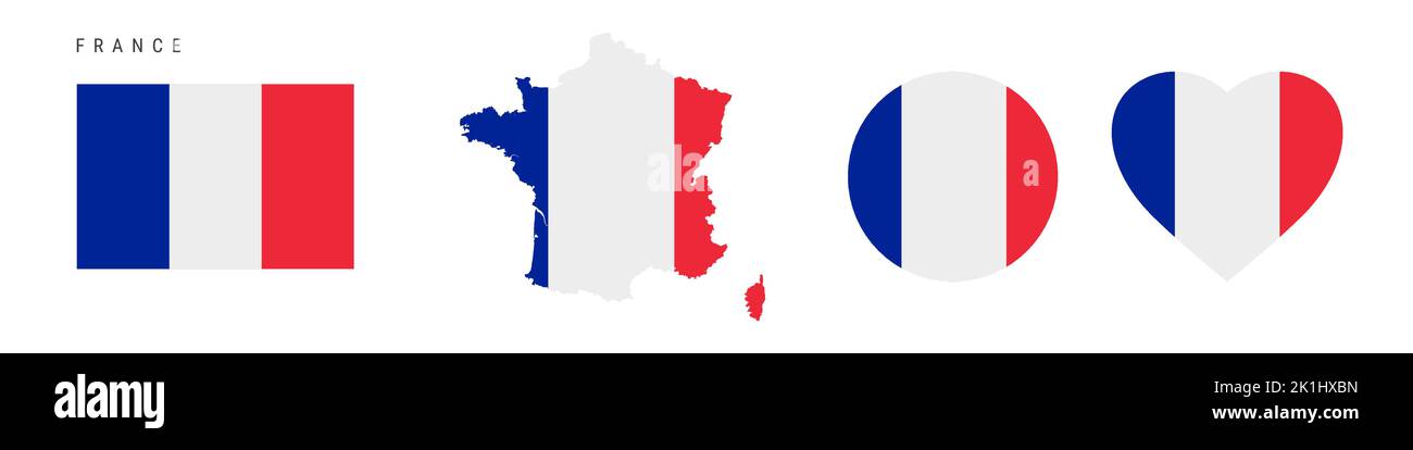 France flag icon set. French pennant in official colors and proportions ...