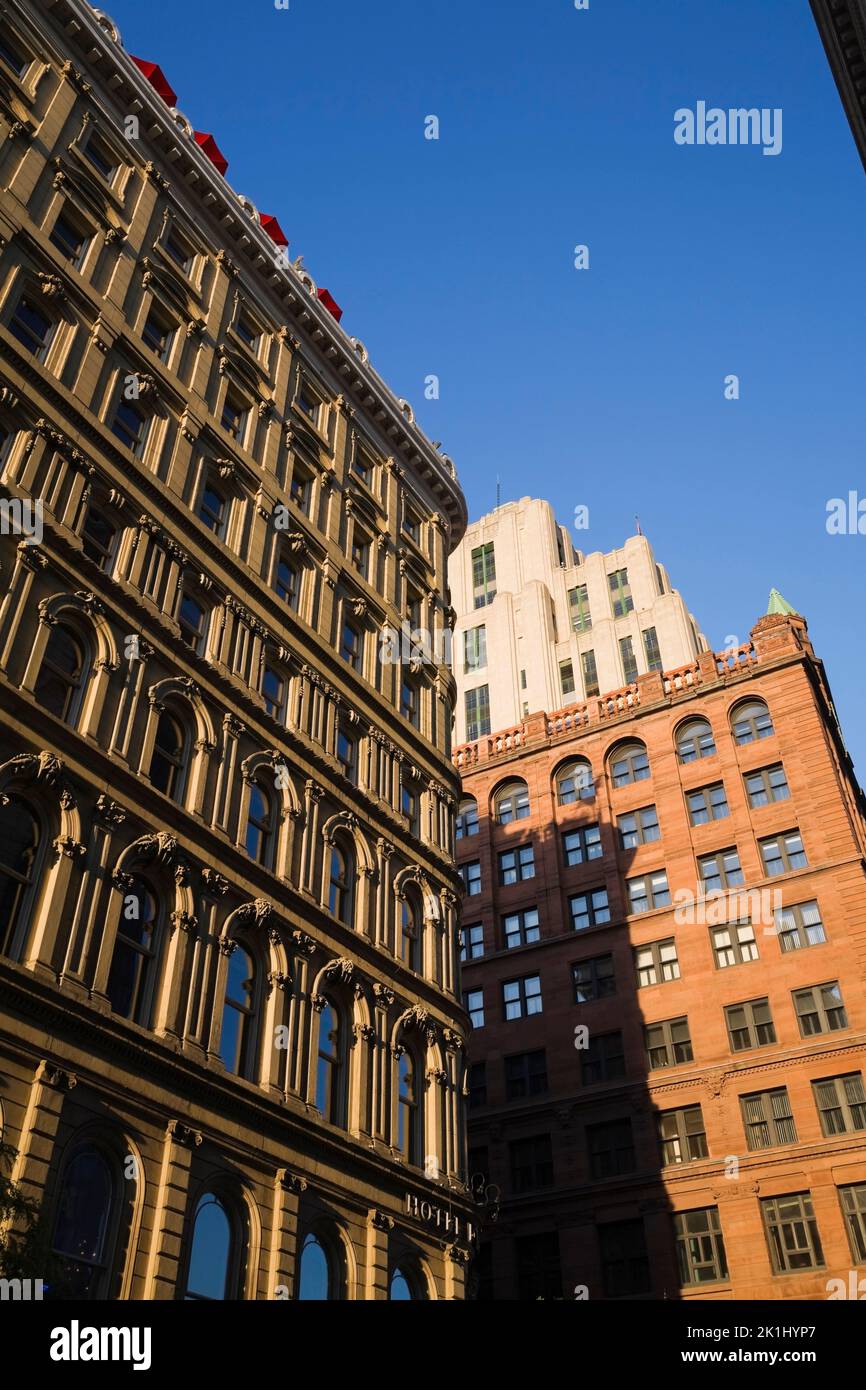 The Place d'Armes Hotel and former Quebec Bank building, Old Montreal ...