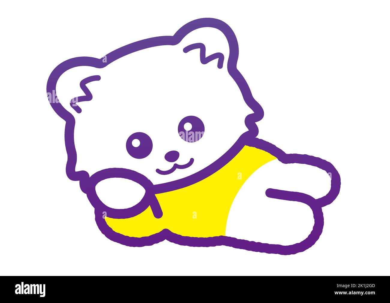 A Cute Cartoonish Cat With Relaxed Facial Expression. Vector ...