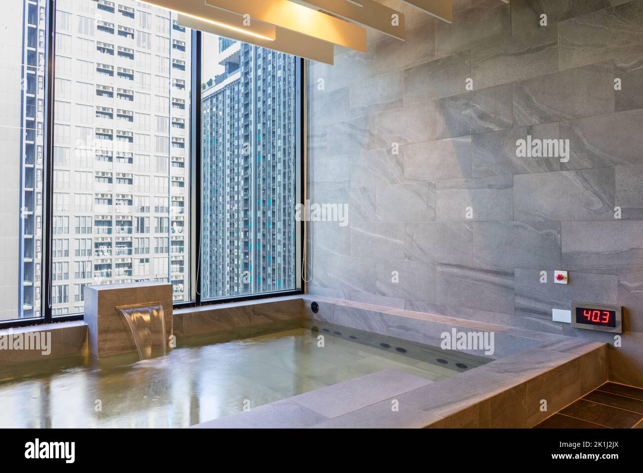 Sauna Spa Onsen in Hotel. Japanese Hot Springs Spa Onsen Bath in the Condominium or Hotel Stock ...