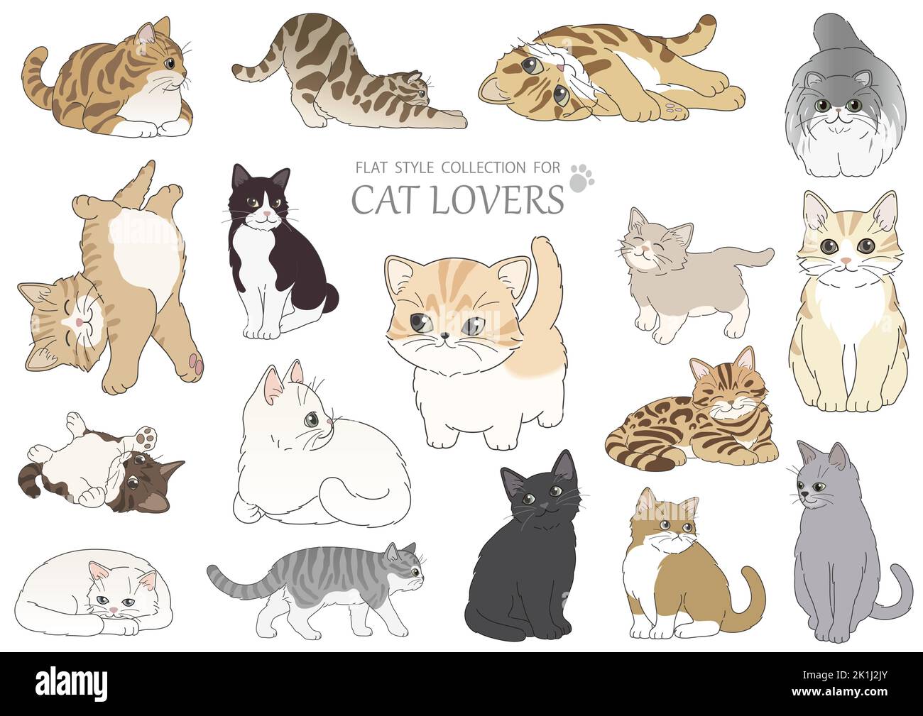 Set Of Hand-Drawn Cute Cartoonish Dogs Isolated On A White Background ...