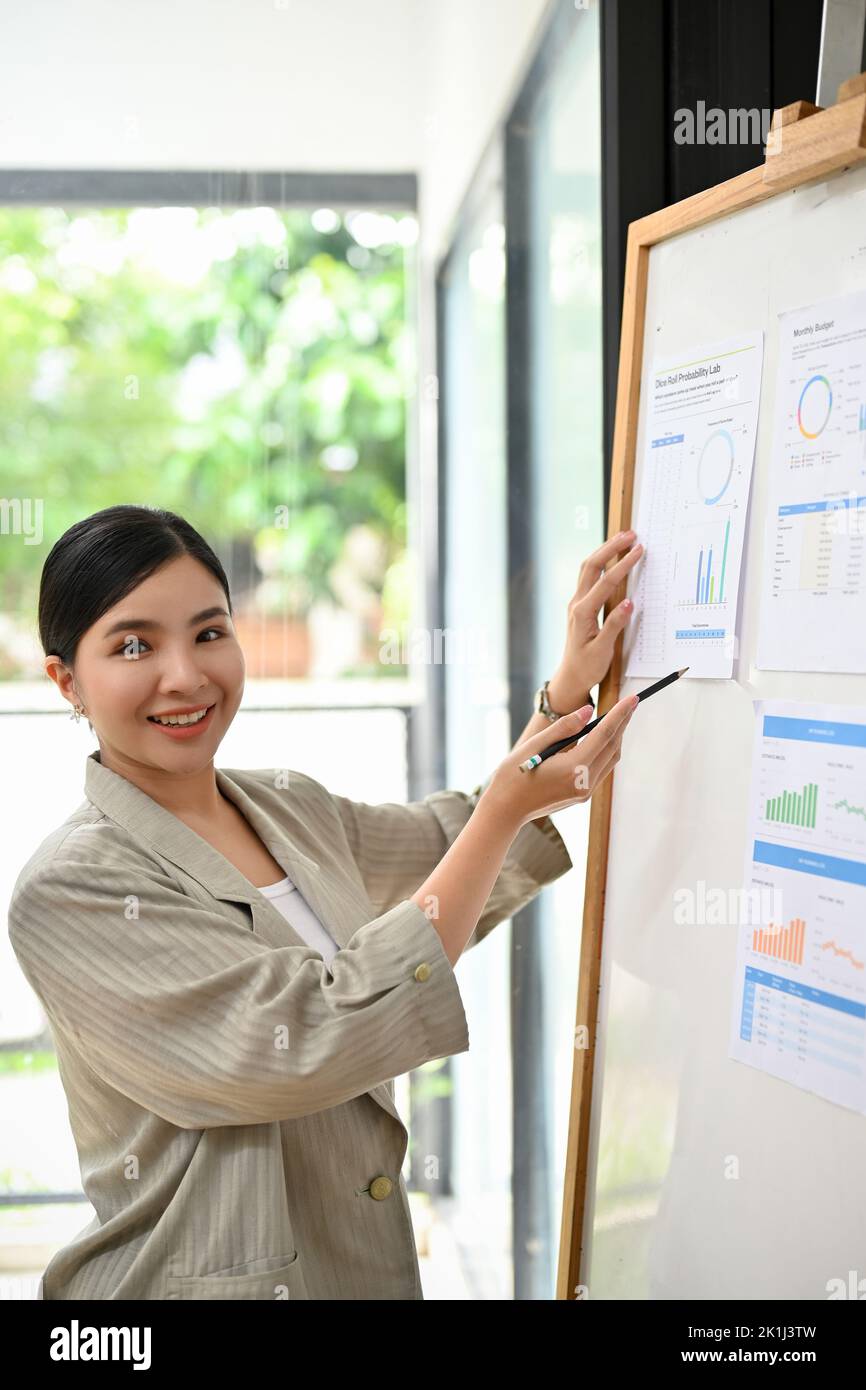 Portrait, Beautiful and professional millennial Asian businesswoman or ...