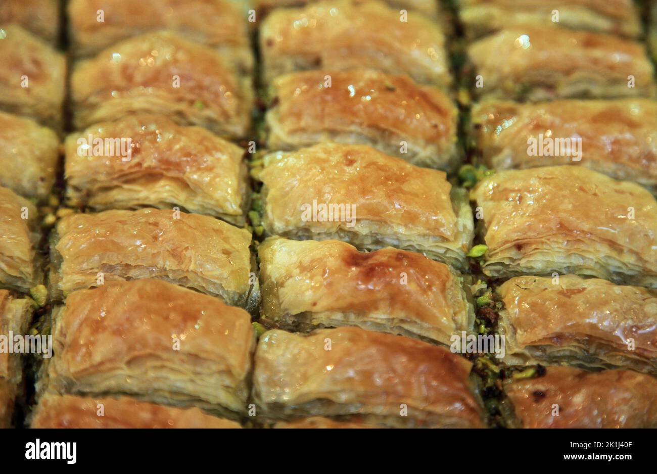 Famous Turkish traditional dessert ‘Baklava’ at the dessert plate Stock ...