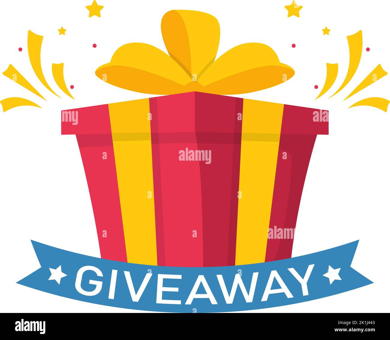 Giveaway Template Hand Drawn Cartoon Flat Illustration with Win a Prize ...