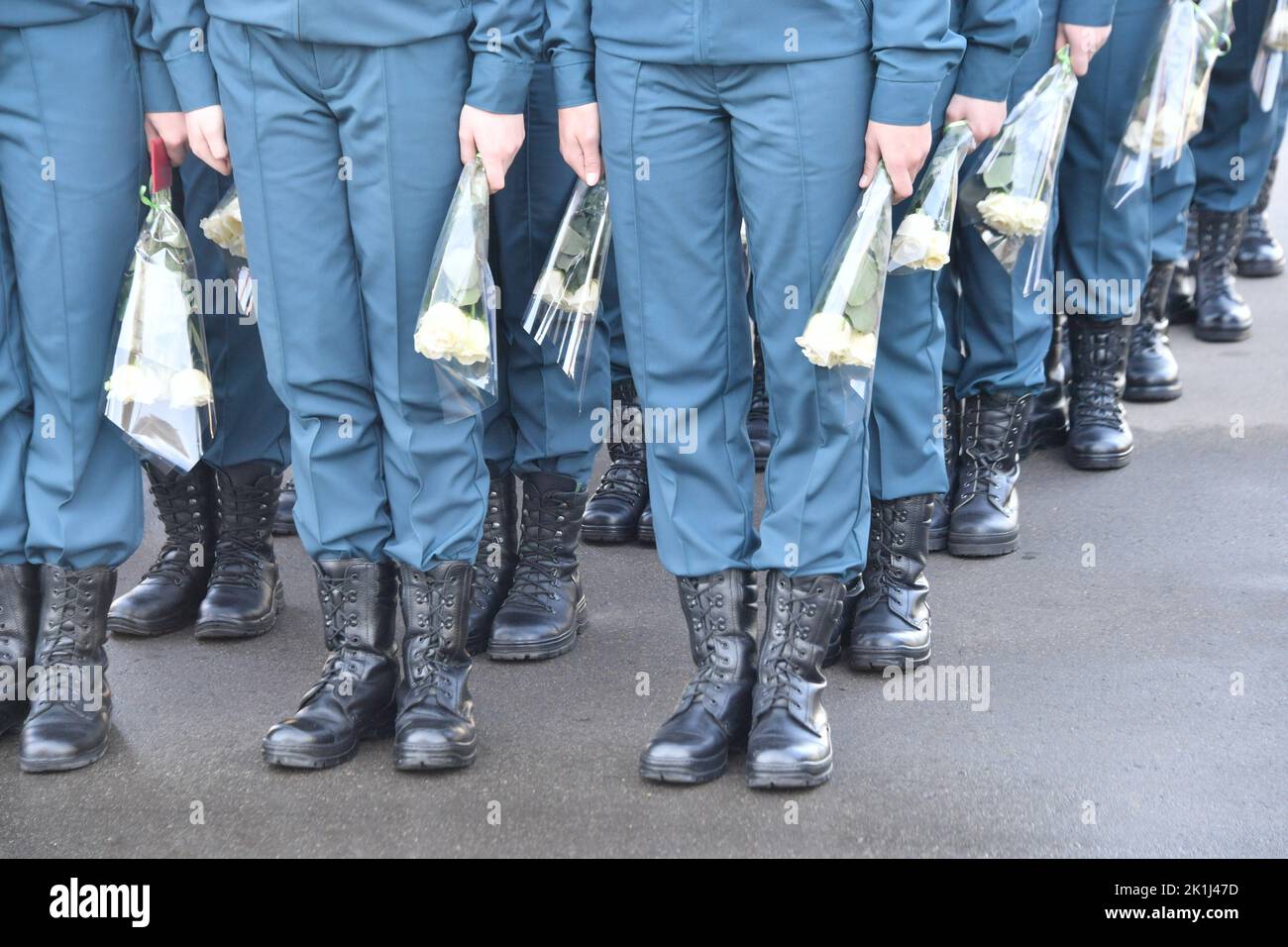 Moscow. Cadets of Academy of the public fire service of Emercom of ...