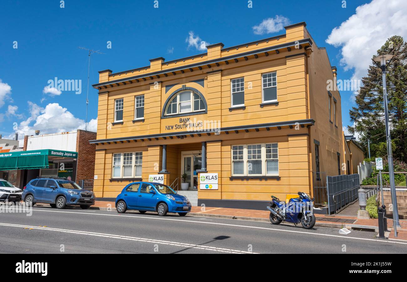 The old Bank of New South Wales building in Tenterfield, northern new ...