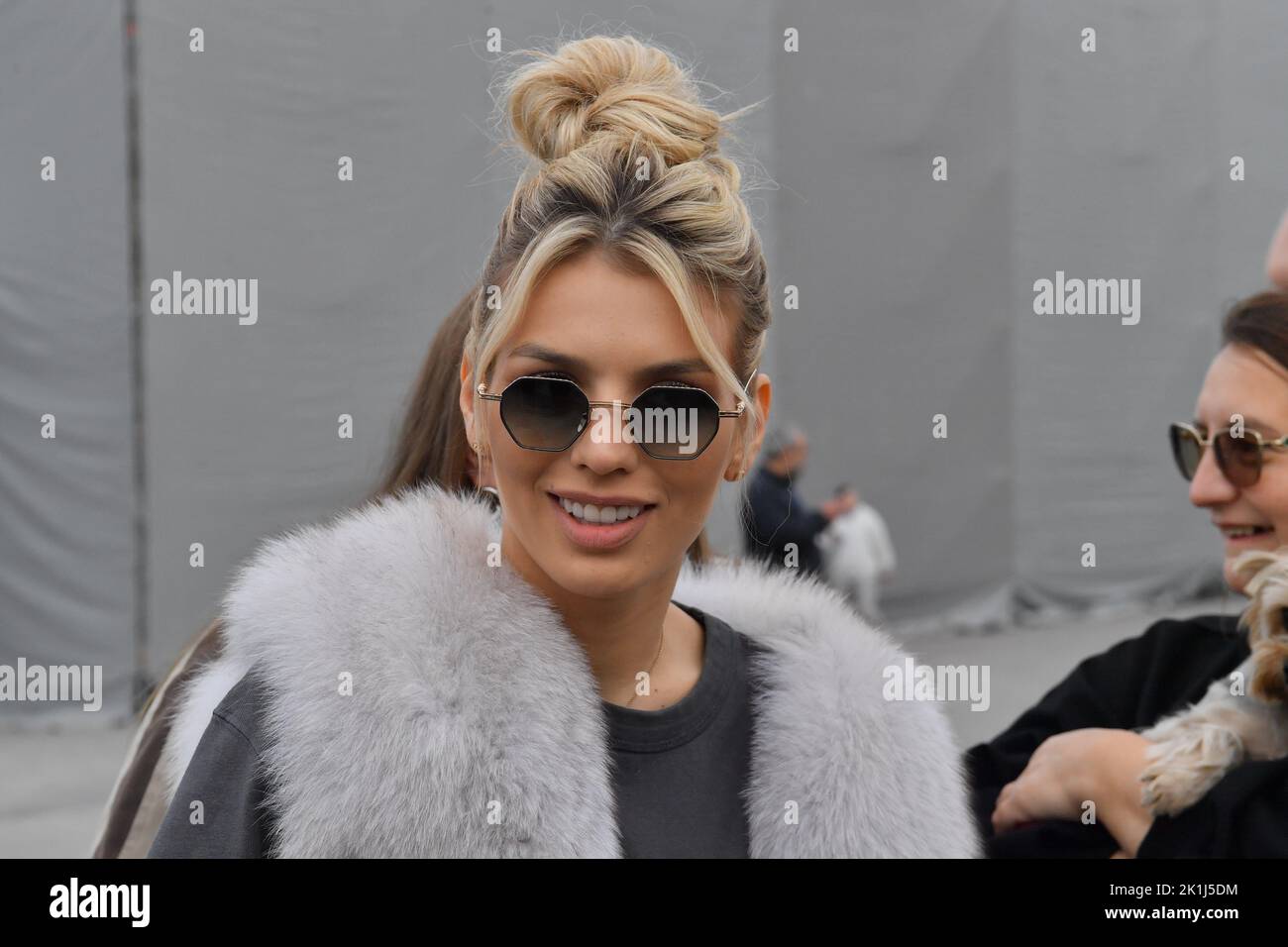 Moscow. The singer Lyusya Chebotina during performance at a concert of ...