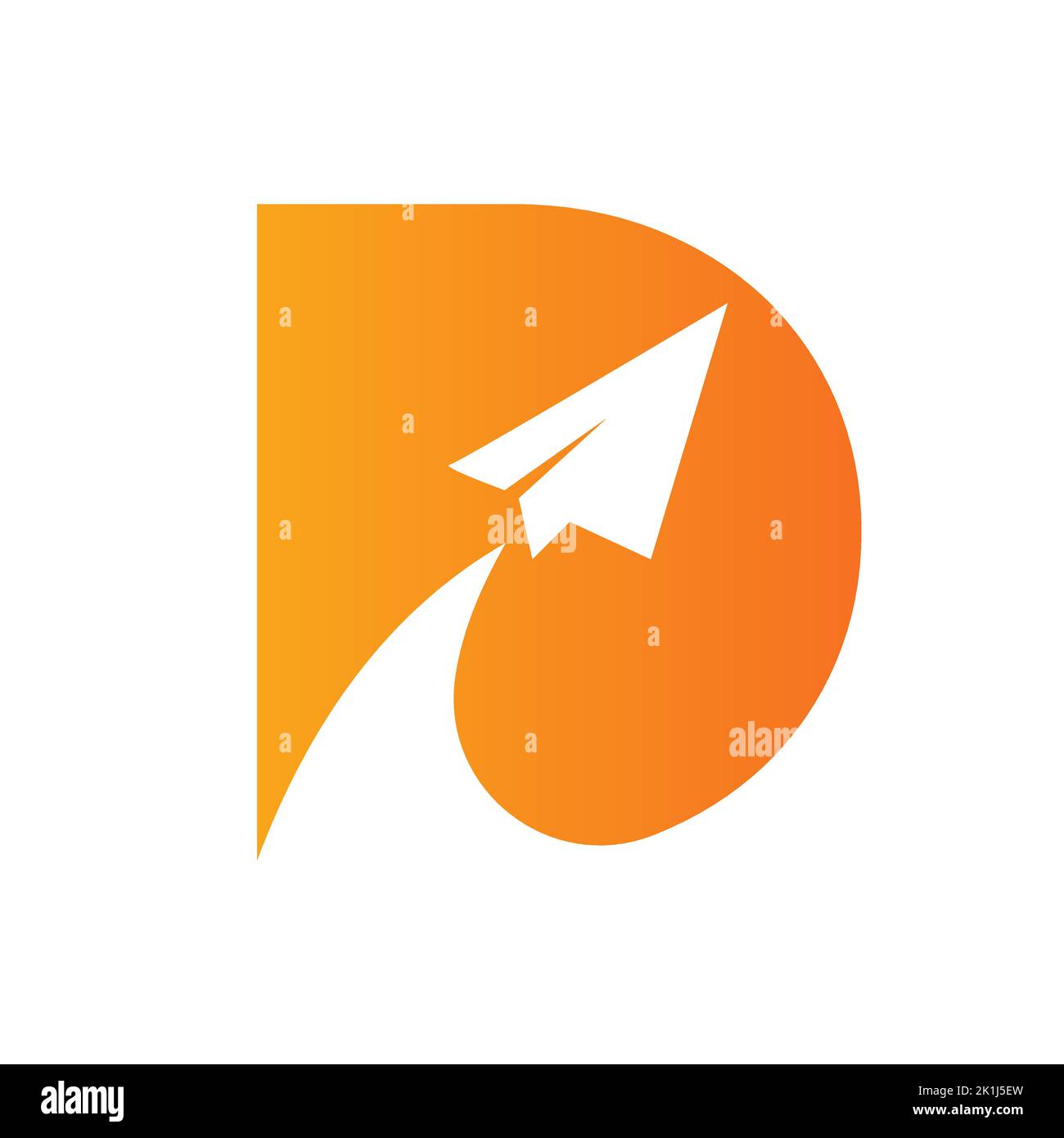 Letter D Travel Logo Combine With Flying Airplane Vector Template ...