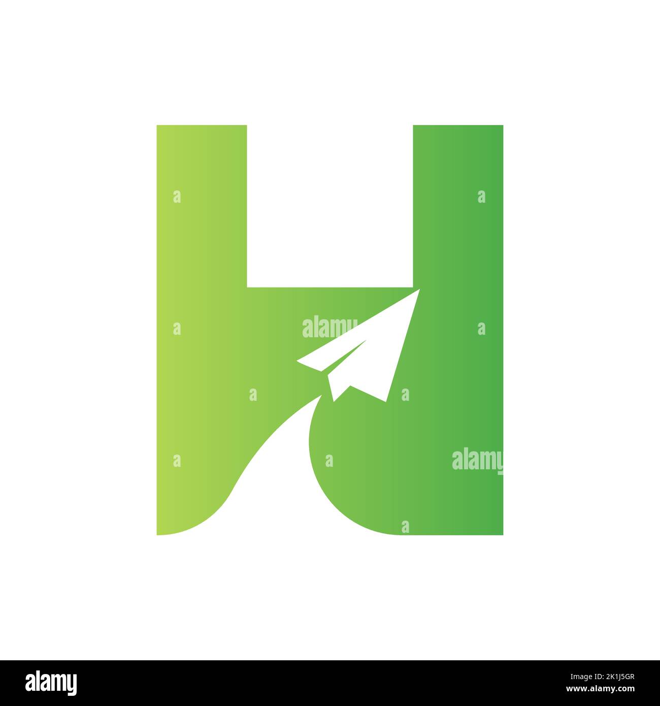 Letter H Travel Logo Combine With Flying Airplane Vector Template ...
