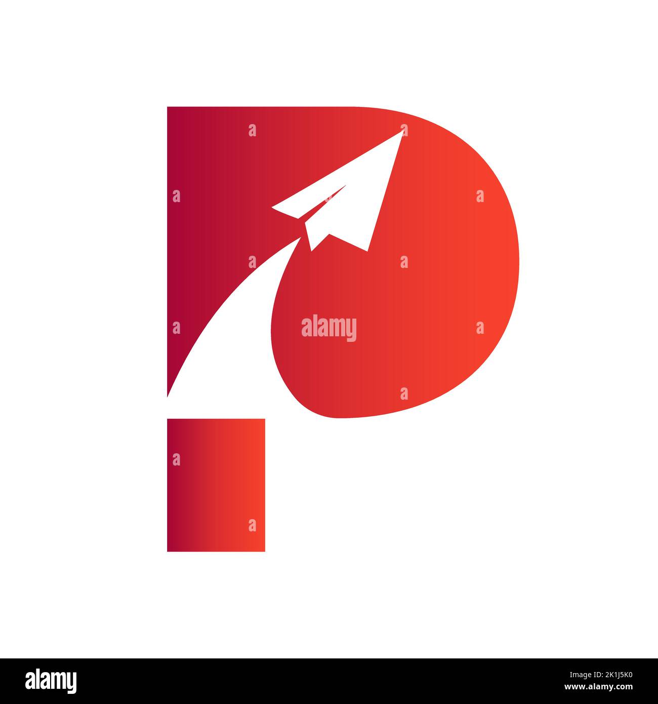Letter P Travel Logo Combine With Flying Airplane Vector Template ...