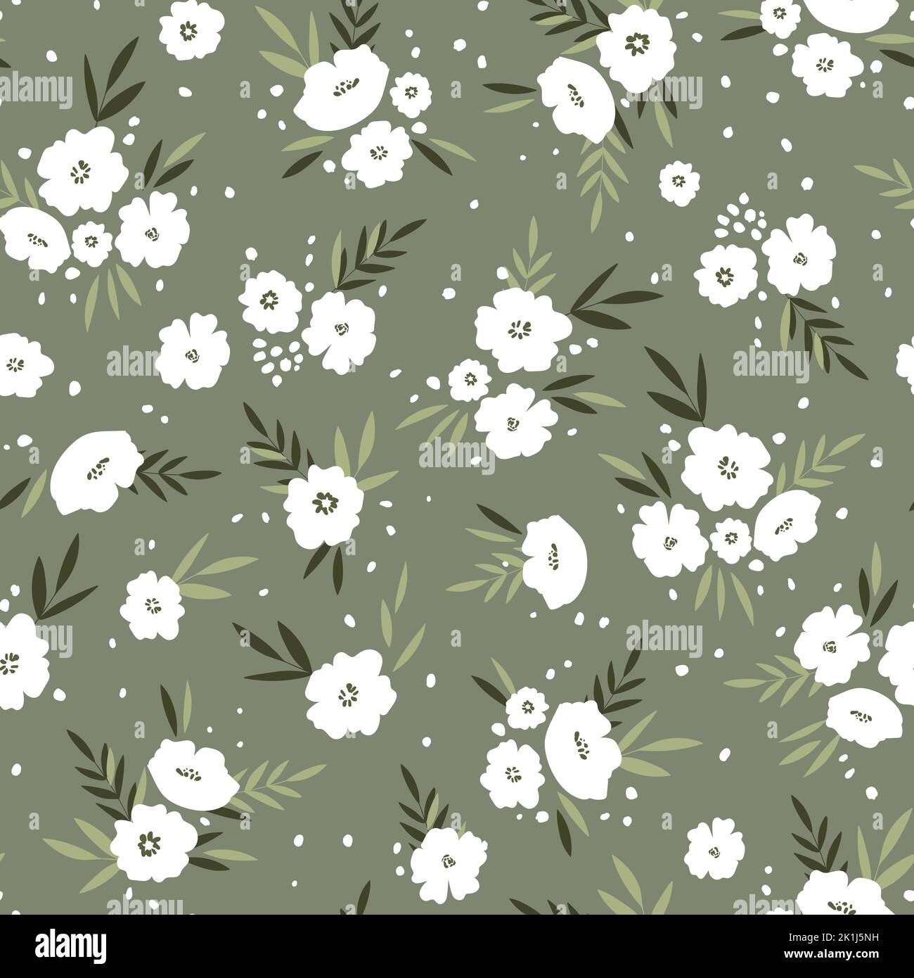 Seamless floral pattern based on traditional folk art ornaments ...