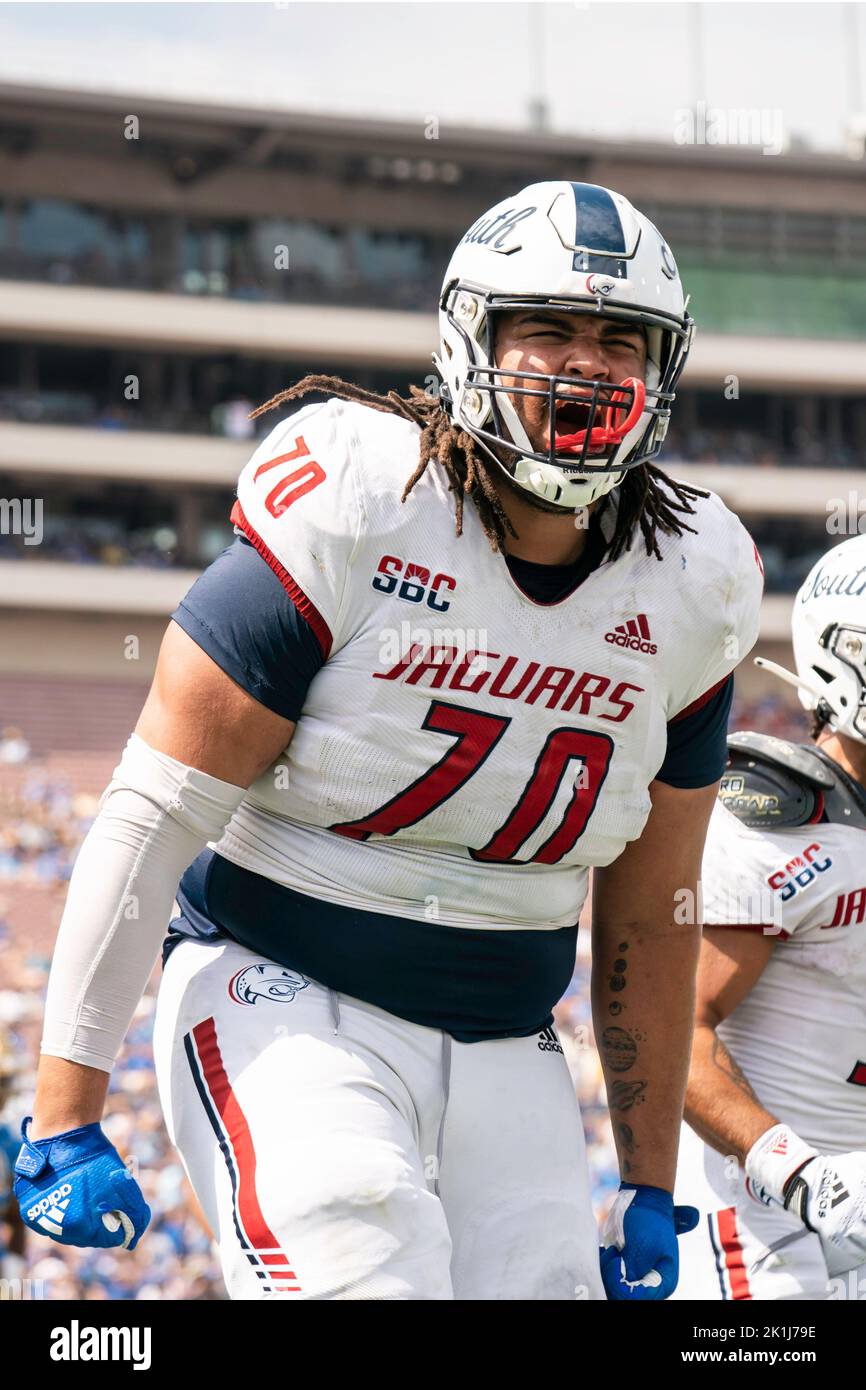 South Alabama Jaguars offensive lineman Adrein Strickland (70 ...