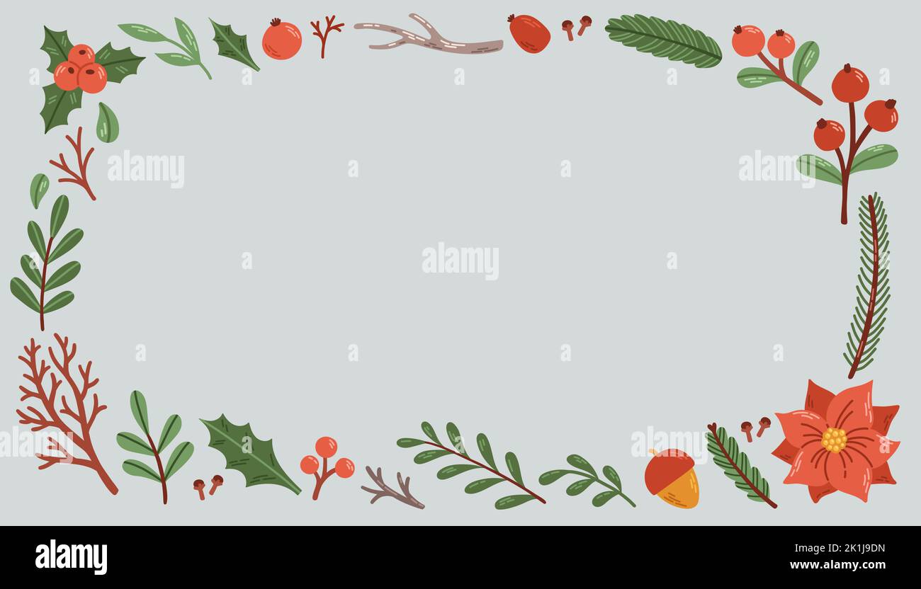 Winter vector background wreath flat design Stock Vector Image & Art ...