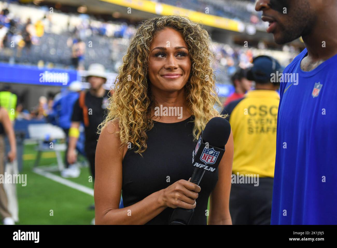 NFL Network reporter Kayla Burton speaks with Los Angeles Rams wide ...