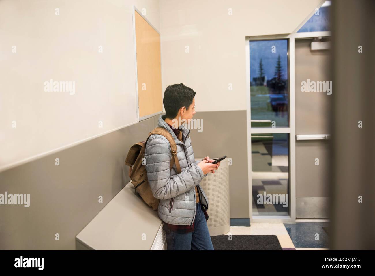Child waiting in corridor school hi-res stock photography and images ...