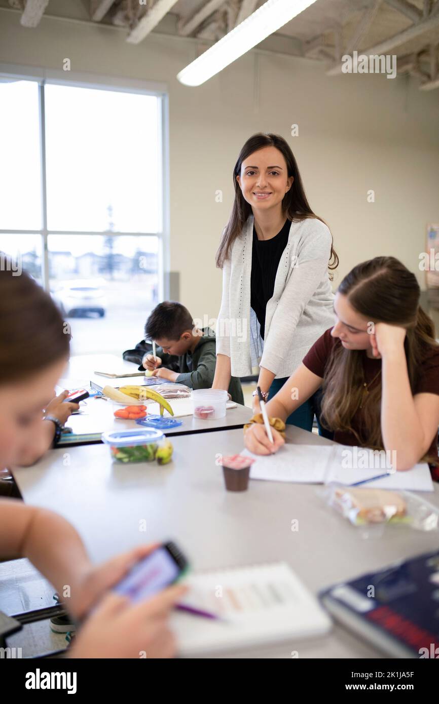 Female teacher classroom adult students hi-res stock photography and ...