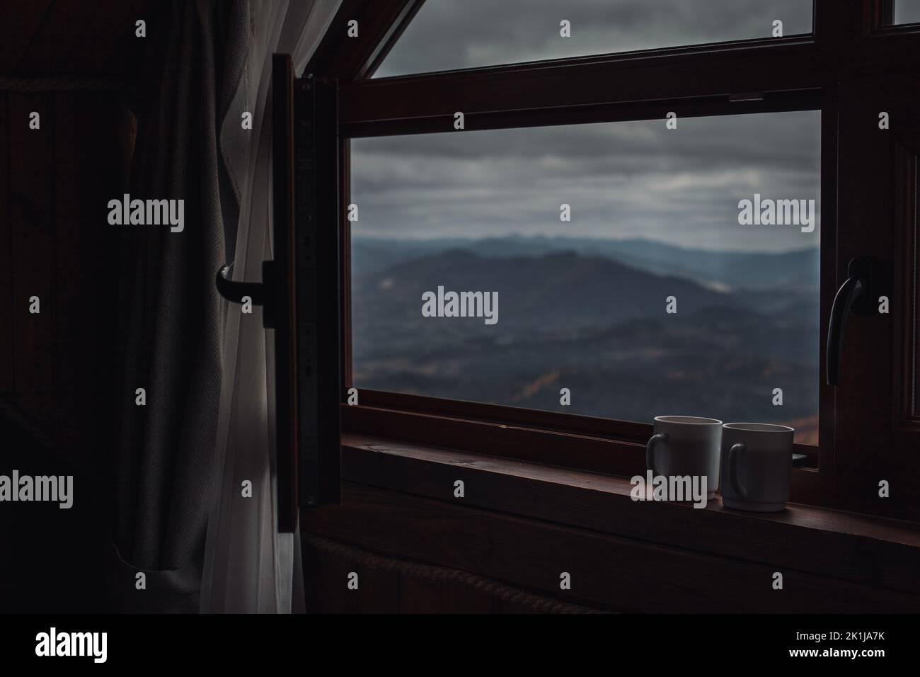 Open window with hills hi-res stock photography and images - Alamy
