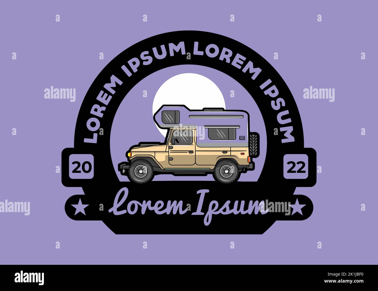 Stocky camper car illustration badge design Stock Vector Image & Art ...