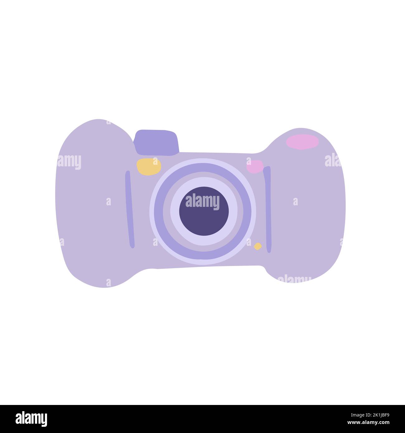 Hand-drawn cute isolated clipart illustration of y2k old digital photo ...