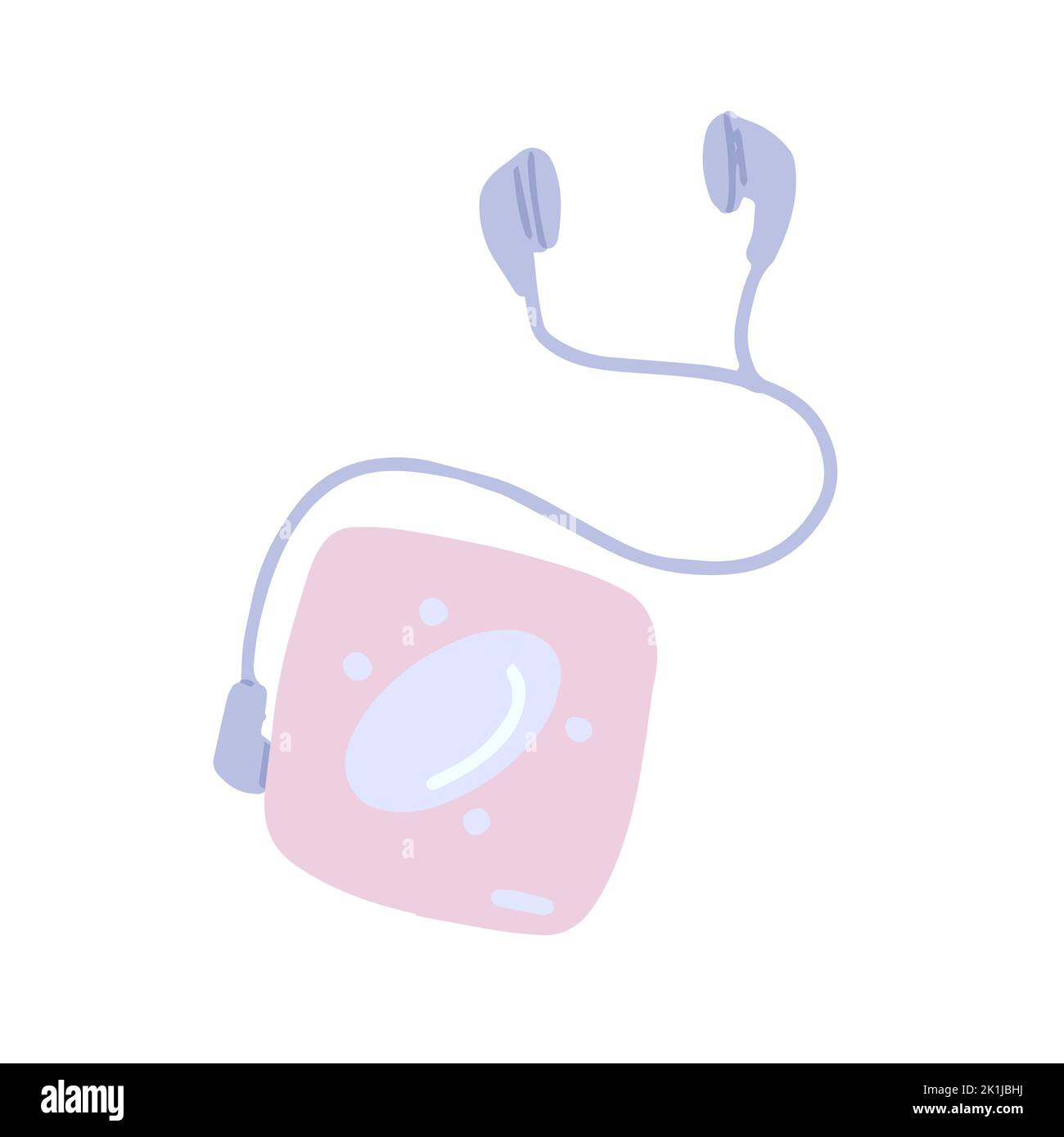 Hand-drawn cute isolated clipart illustration of y2k old cd player ...