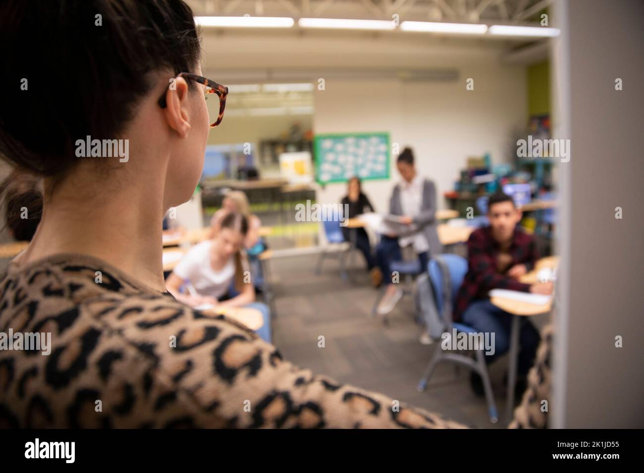 Junior high school teacher classroom hi-res stock photography and ...