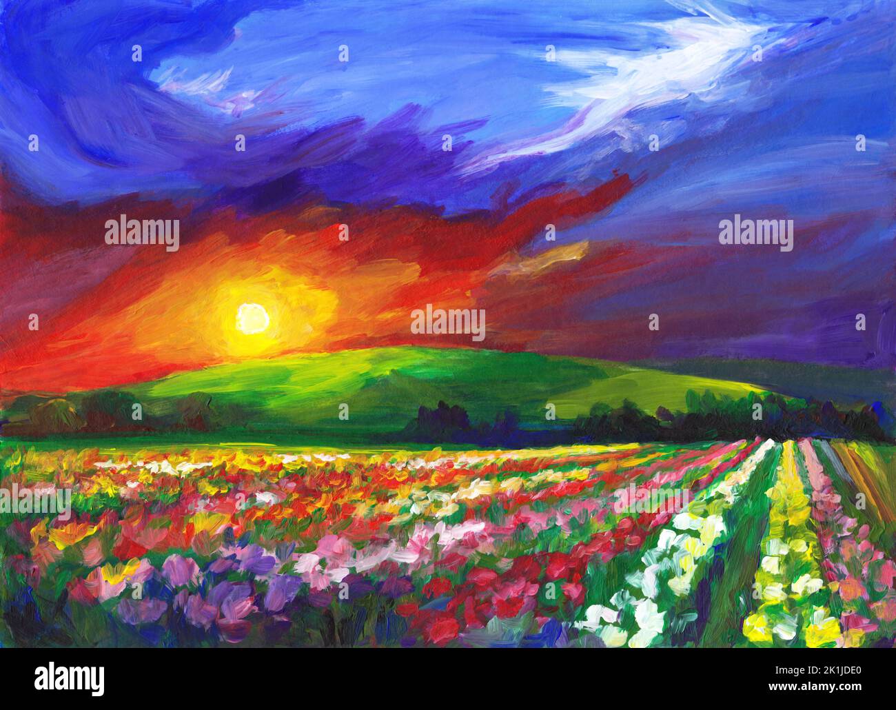 Sun Set Scene Paintings
