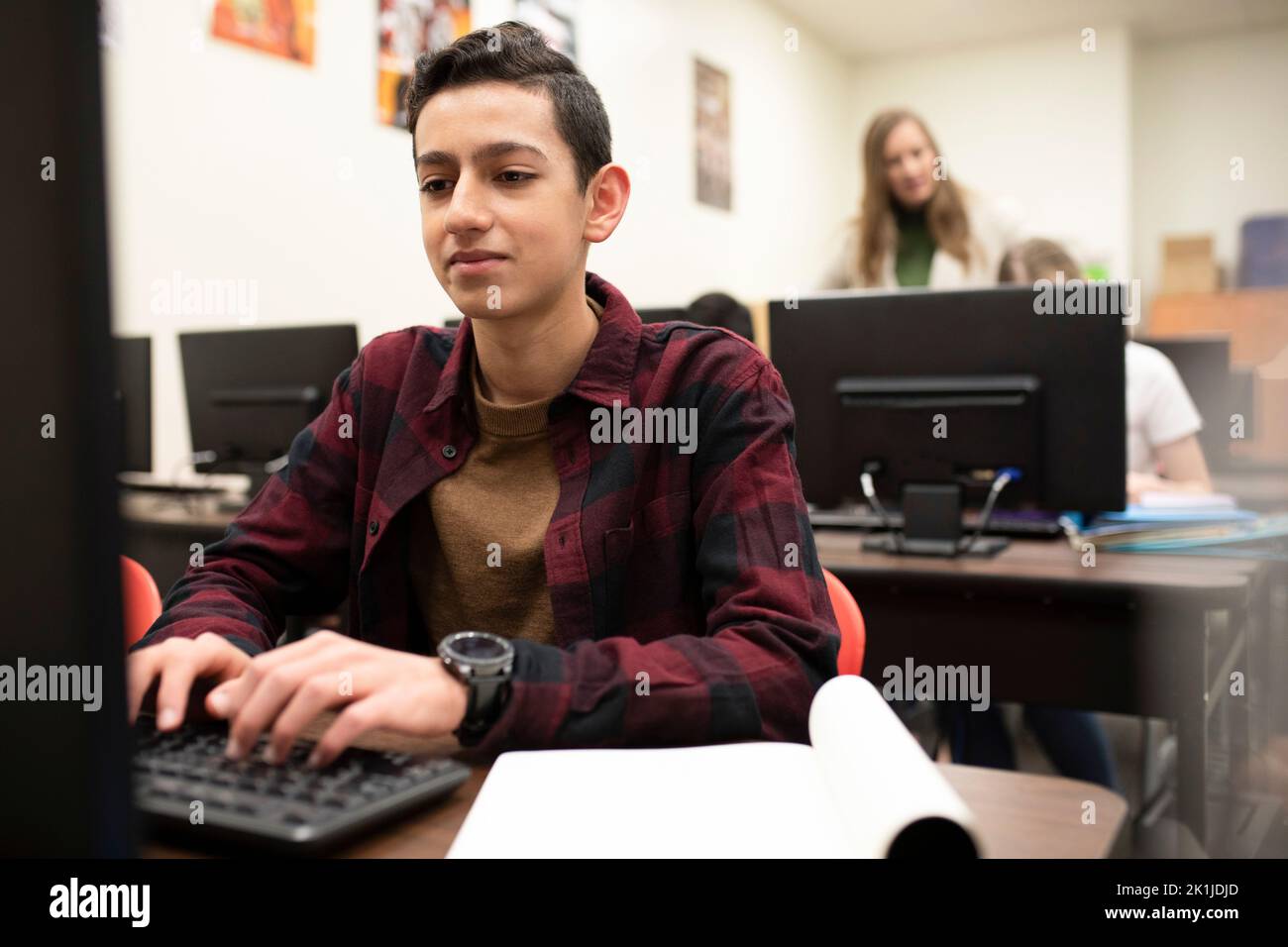 Asian teenager computer boy hi-res stock photography and images - Alamy