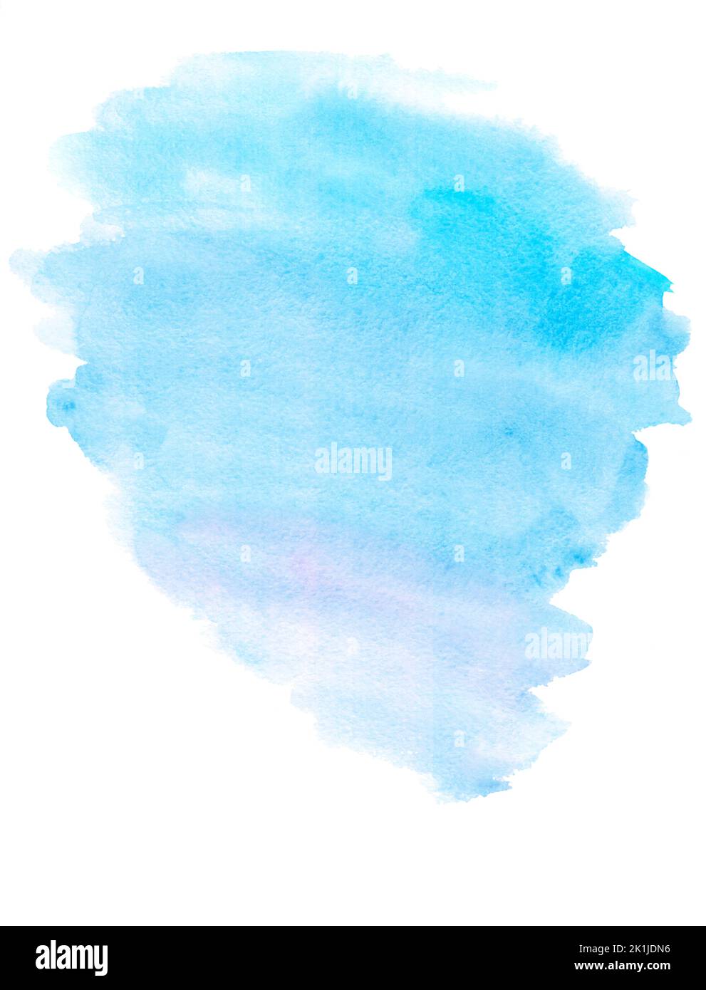 Watercolor light blue spot on textured paper. Hand painted aquarelle ...